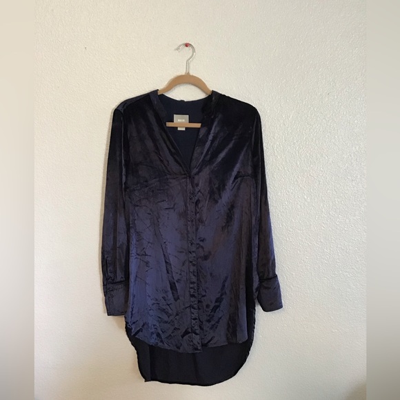 Maeve | Tops | Maeve Blue Velvet Tunic Top | Poshmark